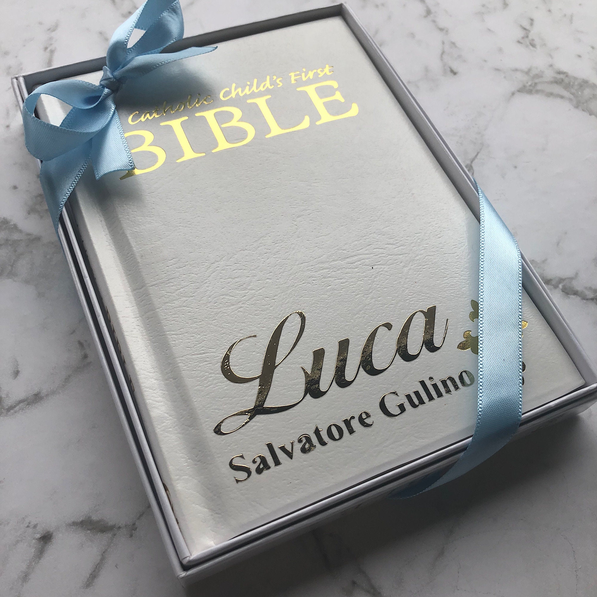 Personalised Baptism/christening Bible Book|personalised Bible|custom ...