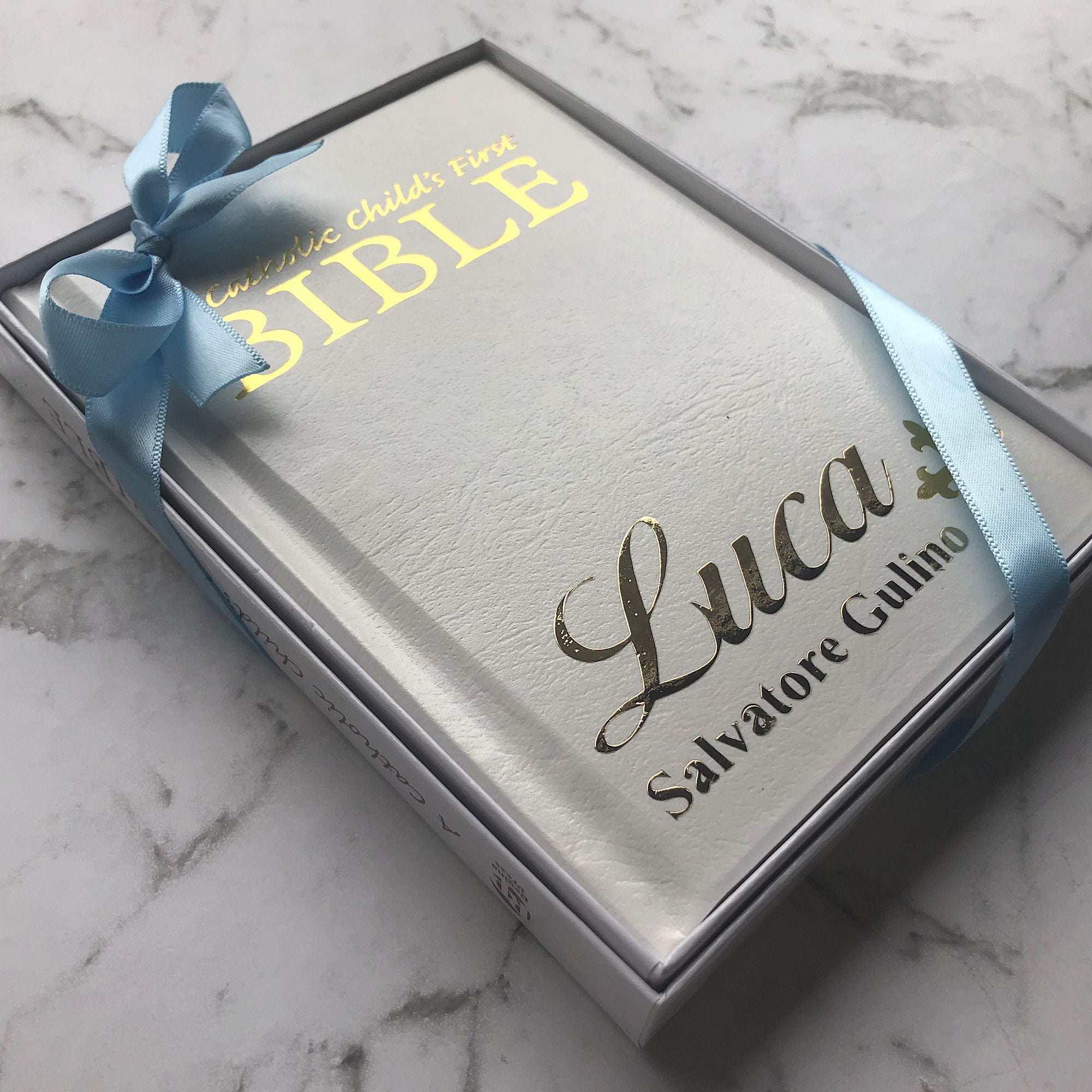 Personalised Baptism/christening Bible Book|personalised Bible|custom ...
