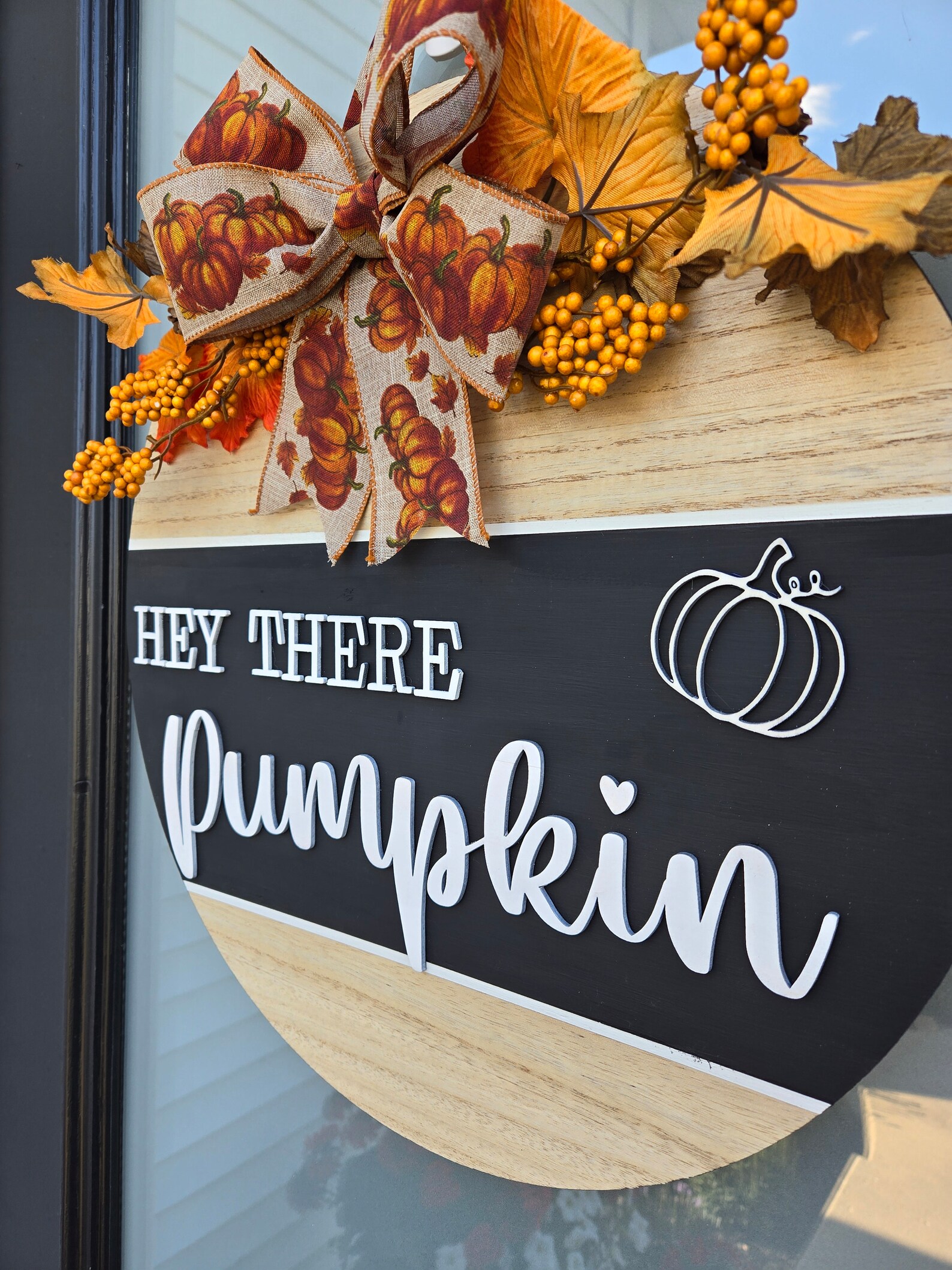 Hey There Pumpkin, Fall Welcome Sign, Autumn Door Hanger, Fall Wreath ...