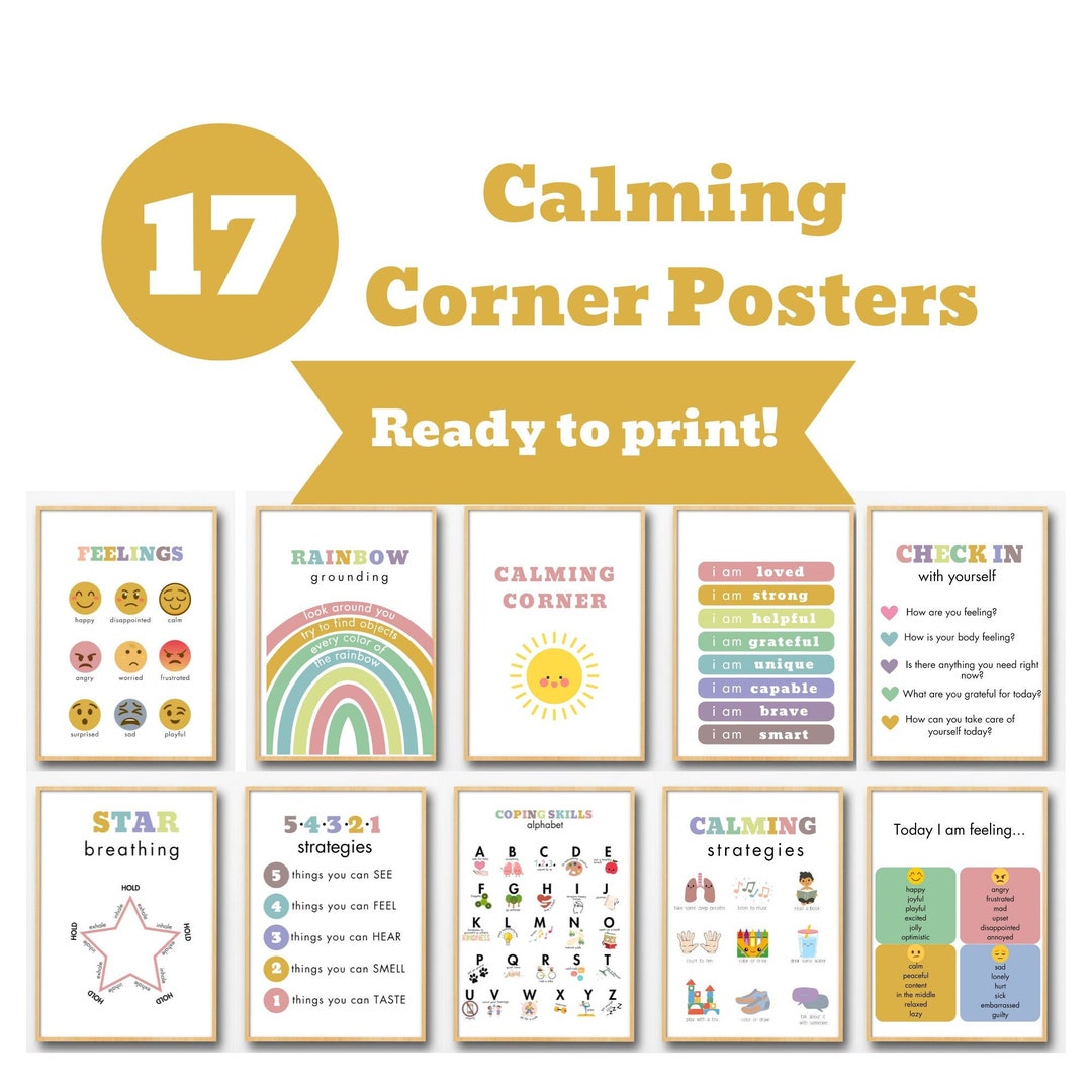 Calming Corner Bundle, Mental Health, Calming Posters, Emotional ...