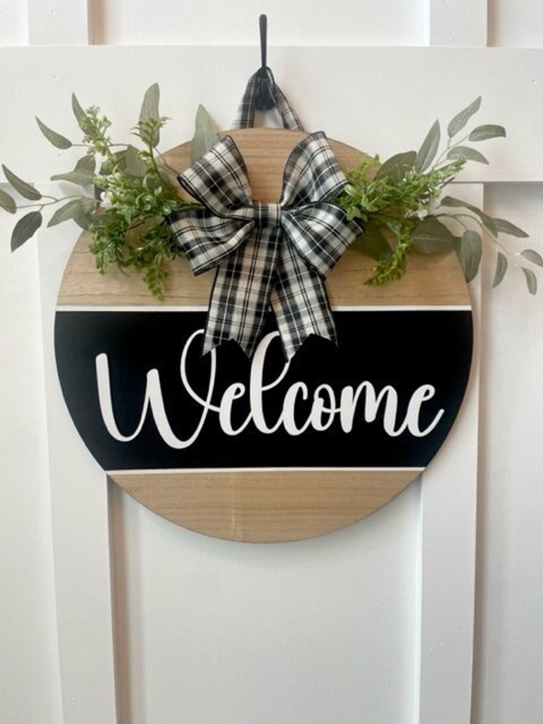 Welcome Sign, Front Door Hanger, Door Wreath, Front Porch, Home Decor ...