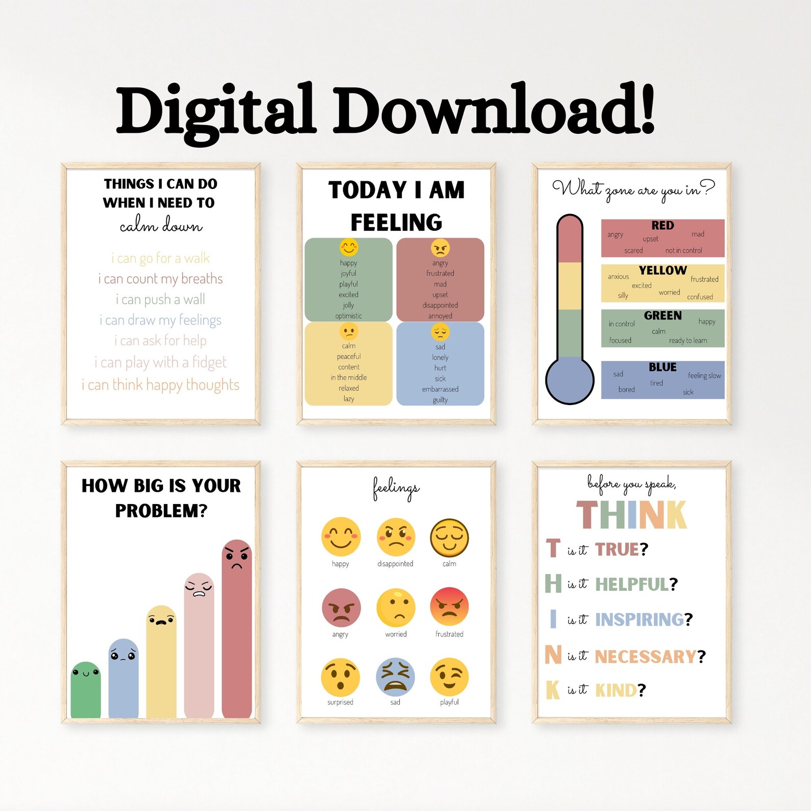 Calming Corner Posters, Calming Corner, Managing Emotions, Educational ...