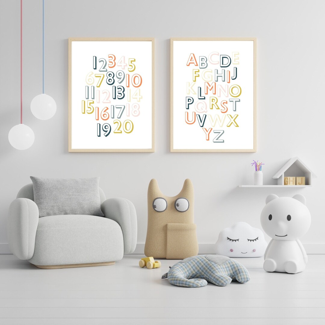 Alphabet Chart, Alphabet Poster, Number Chart, Number Poster ...