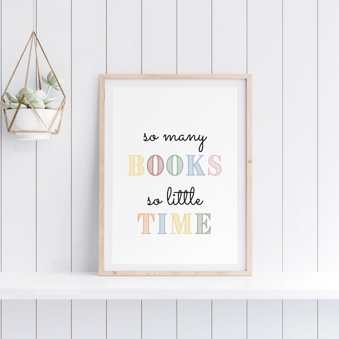 Reading Poster, so Many Books so Little Time, Educational Poster ...