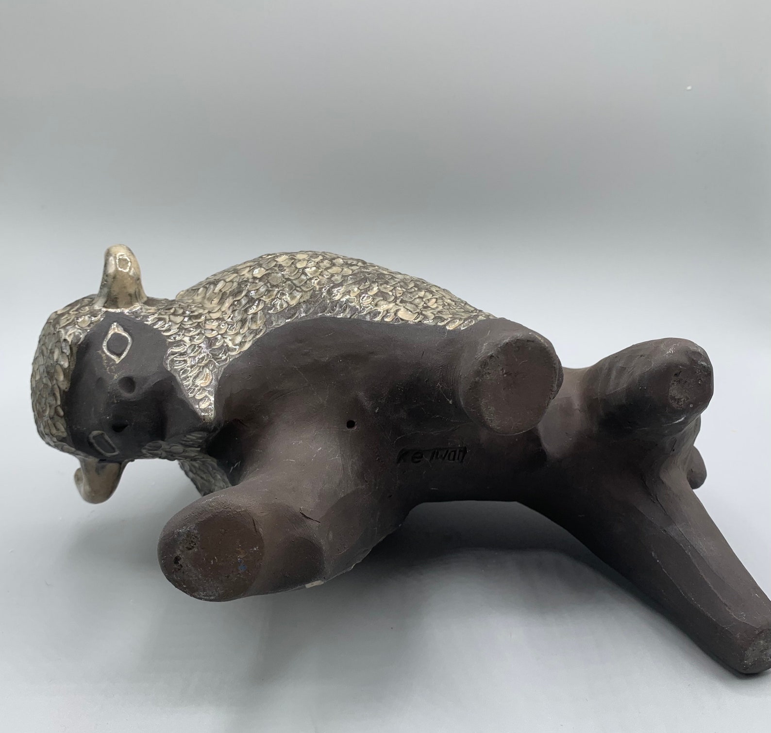 Ceramic Glazed Stoneware Bison by KE Iwar/for Nittsjo Made in Sweden ...