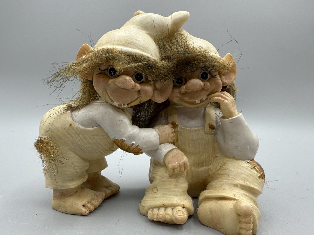 Vintage Swedish Trolls Figurine Twins Sweden Troll Scandinavian Home ...