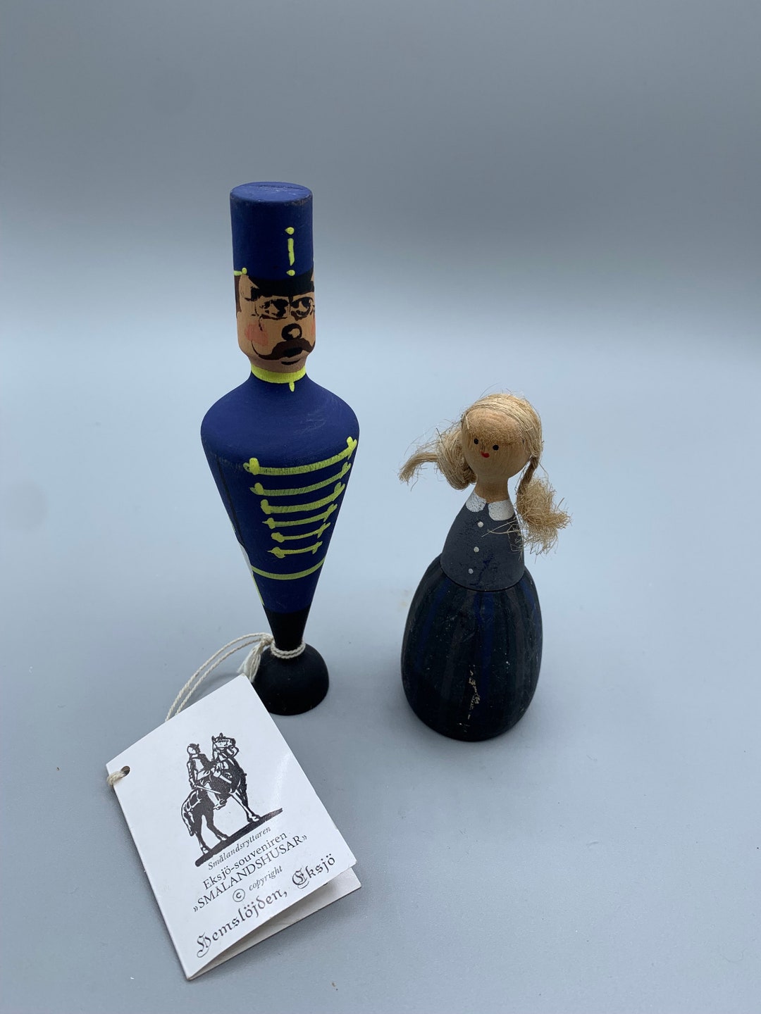 Peg Dolls Susi Lull Doll Vintage Wooden Dolls Lady Soldier/eksjo Slojd ...