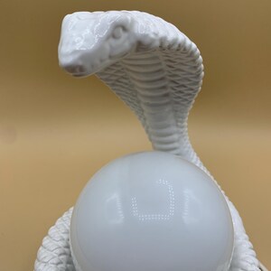 Ceramic White Table Lamp Cobra With Opaline Glob Italy Avorin Pottery ...