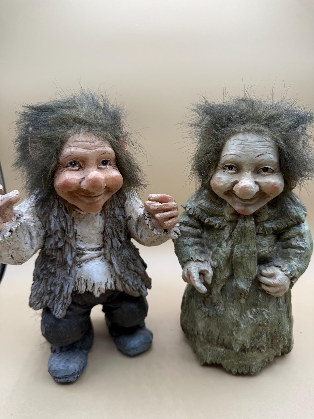 Set of Two Vintage LARGE Trolls Man and Woman Agora Gifthouse ...