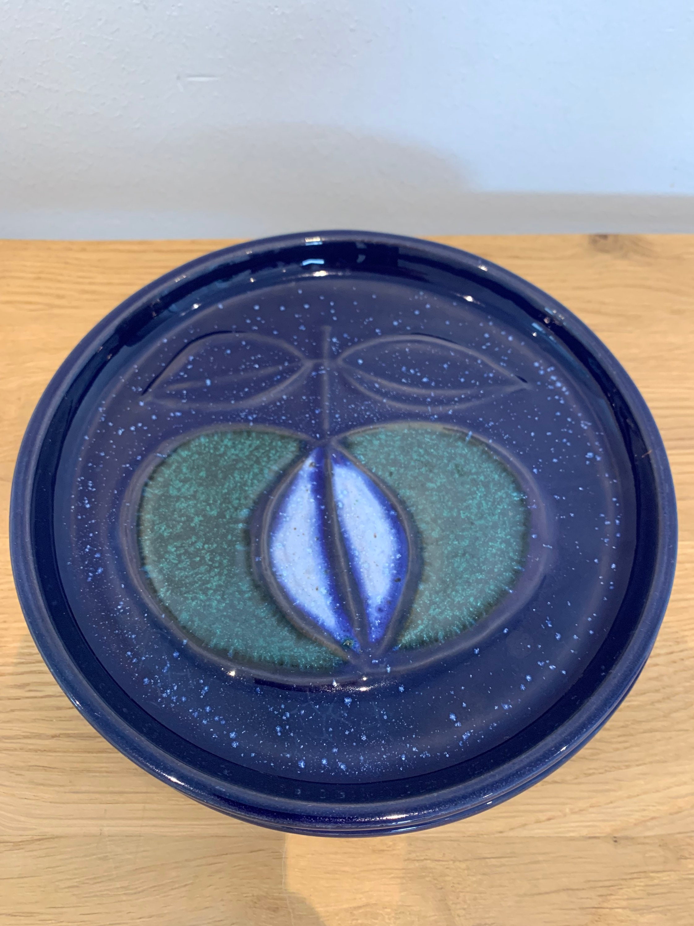 Set of 3 Swedish Retro Vintage 1980s Handmade Ceramic Green Blue Apple ...