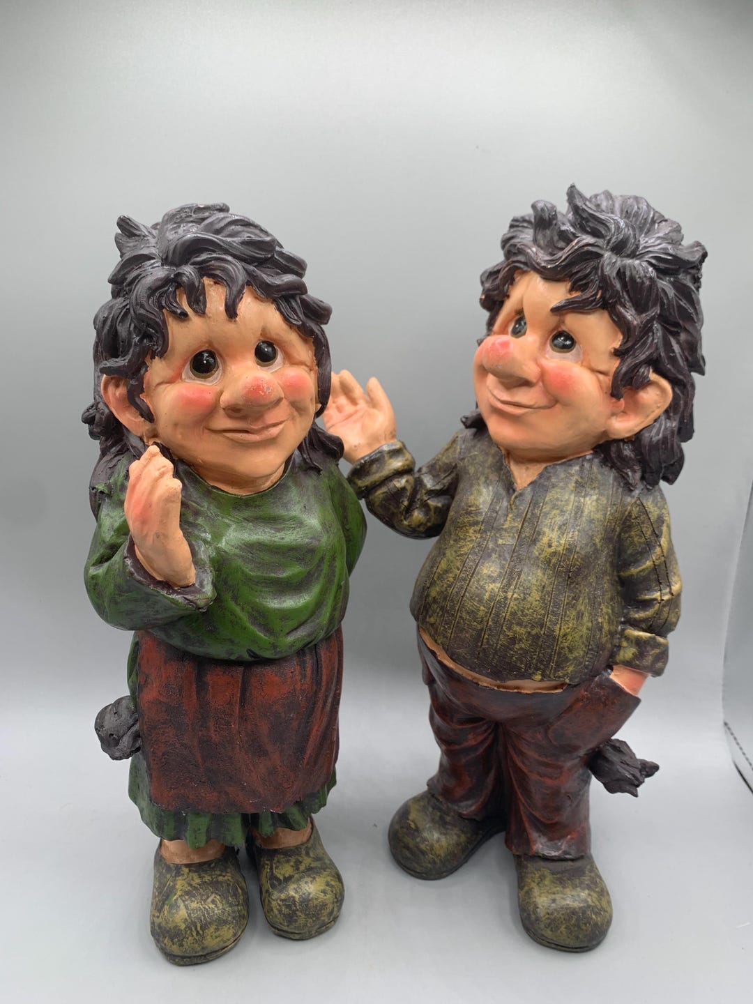 Set of Two Large Vintage Swedish Trolls Couple Vintage Trolls ...