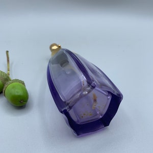 Art Deco Echt Kristall Perfume Bottle With Brass Top Smoky Purple Color ...