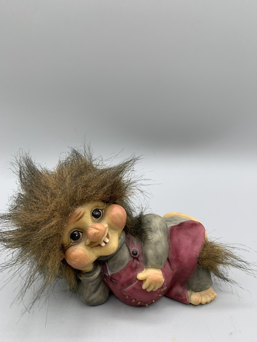 Vintage Swedish Troll Figurine Laying Troll Swedentroll Scandinavian ...
