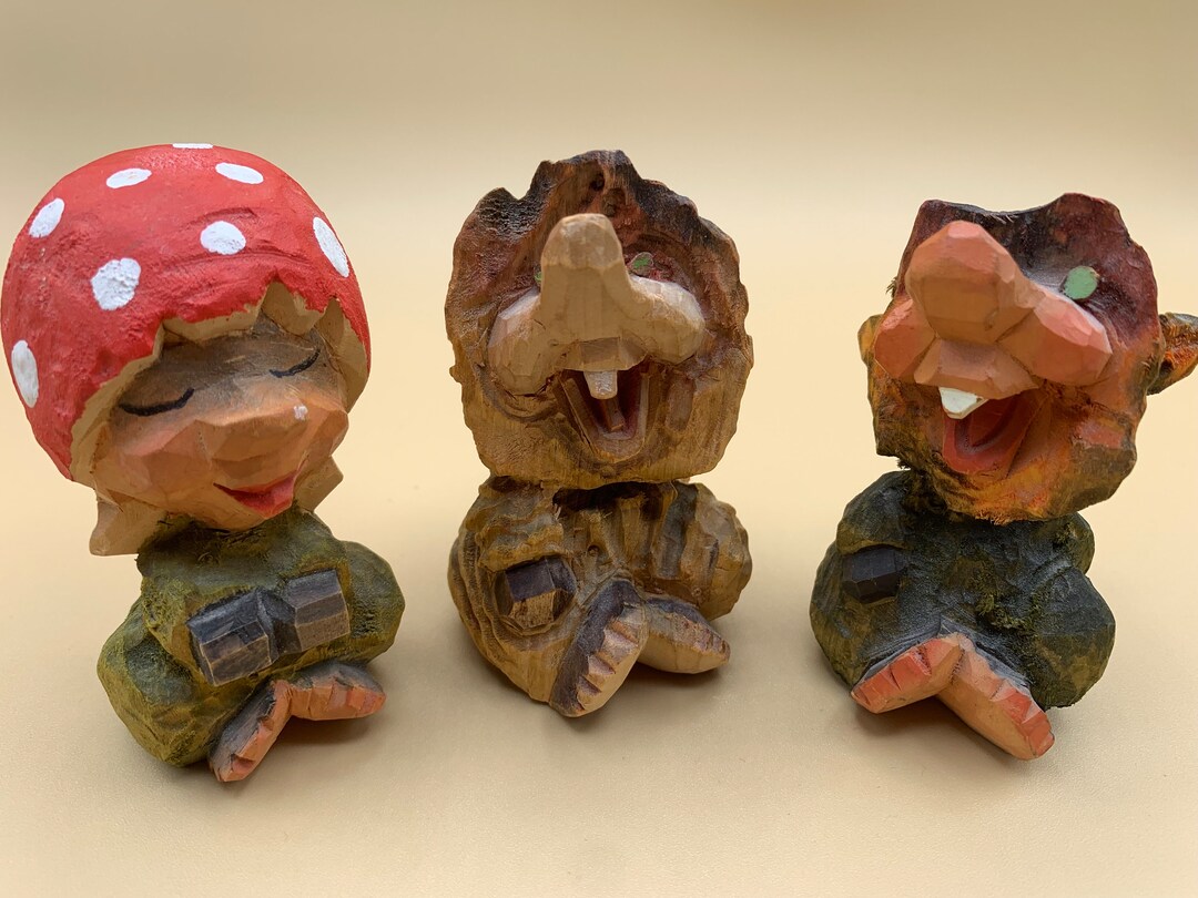 Set of 3 Vintage 1960s Norwegian Troll Henning Engelsen Norway Hand ...