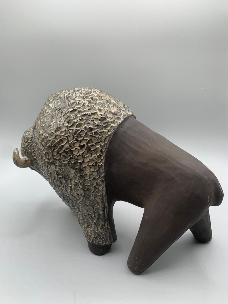 Ceramic Glazed Stoneware Bison by KE Iwar/for Nittsjo Made in Sweden ...