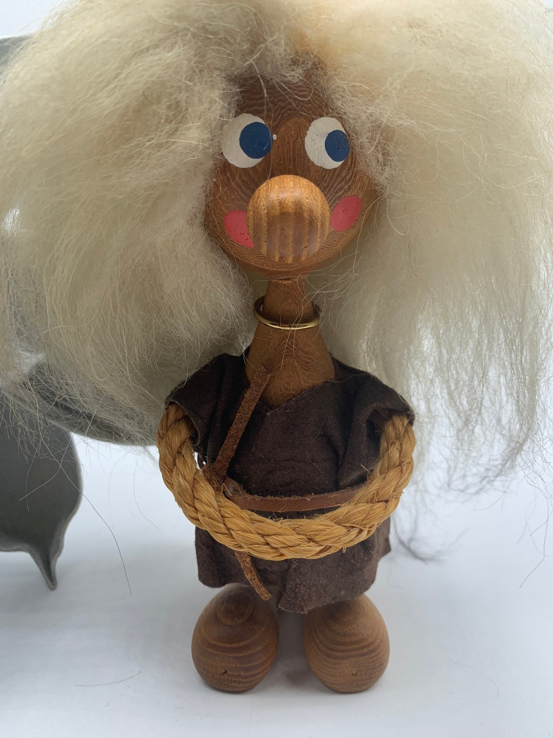 Wooden Troll, Swedish Troll Fur Teakwood Figure- Swedish Design 1960s ...