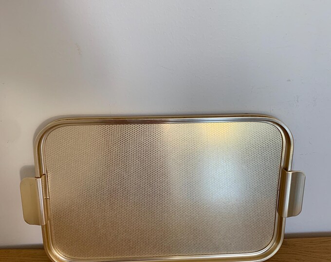 Vintage Serving Tray With Handles Gold Tray Art Deco Style Woodmet ...