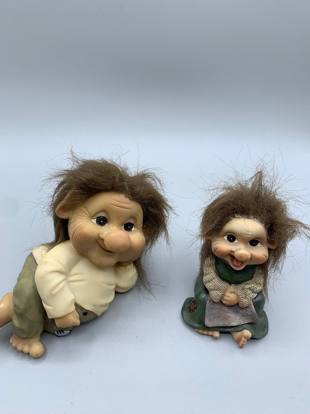 Set of Two Vintage Swedish Trolls Figurine Man and Woman Swedentroll ...