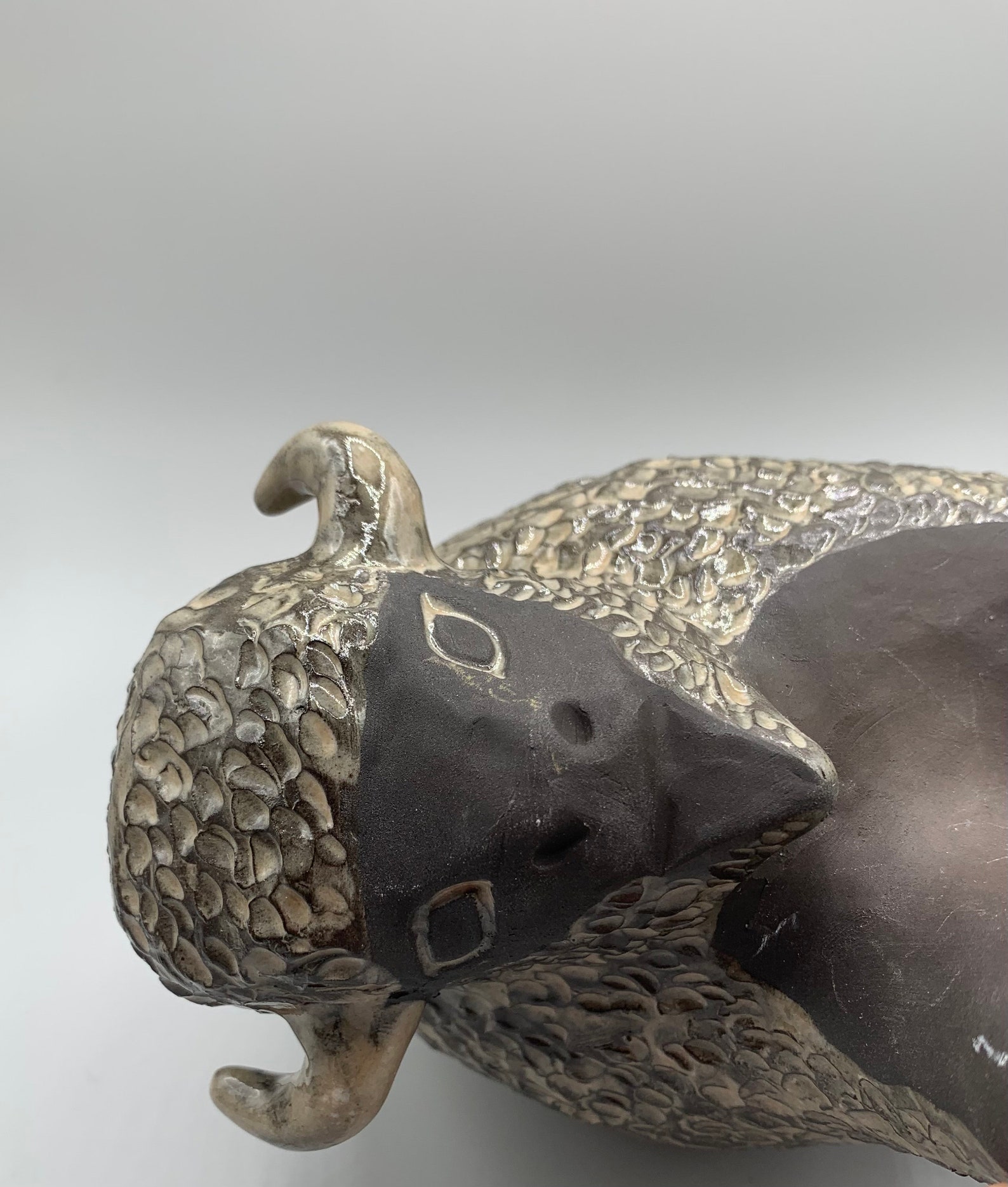 Ceramic Glazed Stoneware Bison by KE Iwar/for Nittsjo Made in Sweden ...