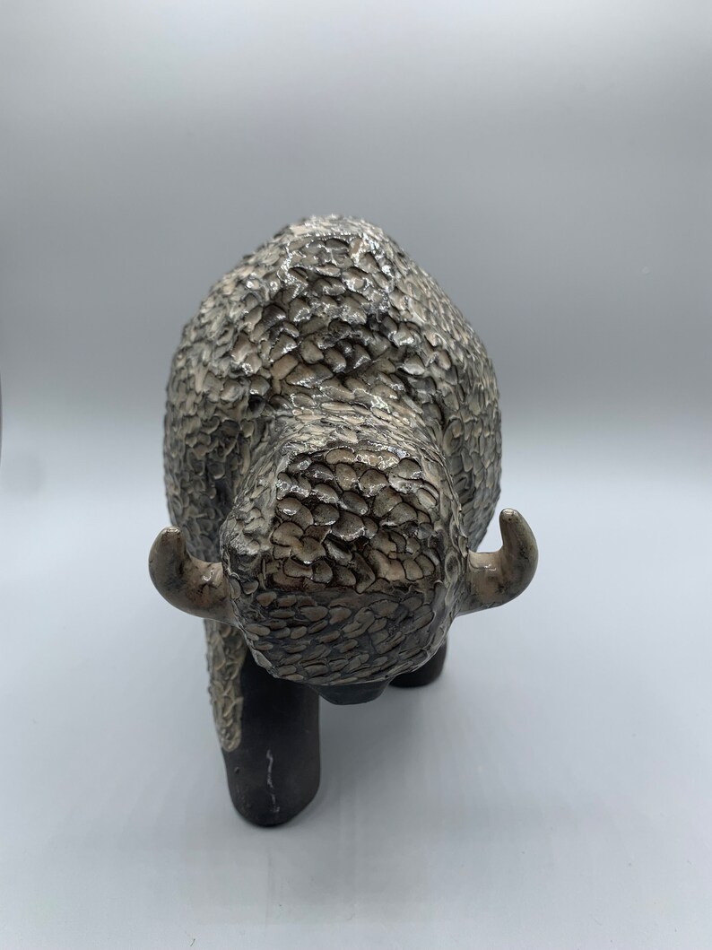 Ceramic Glazed Stoneware Bison by KE Iwar/for Nittsjo Made in Sweden ...