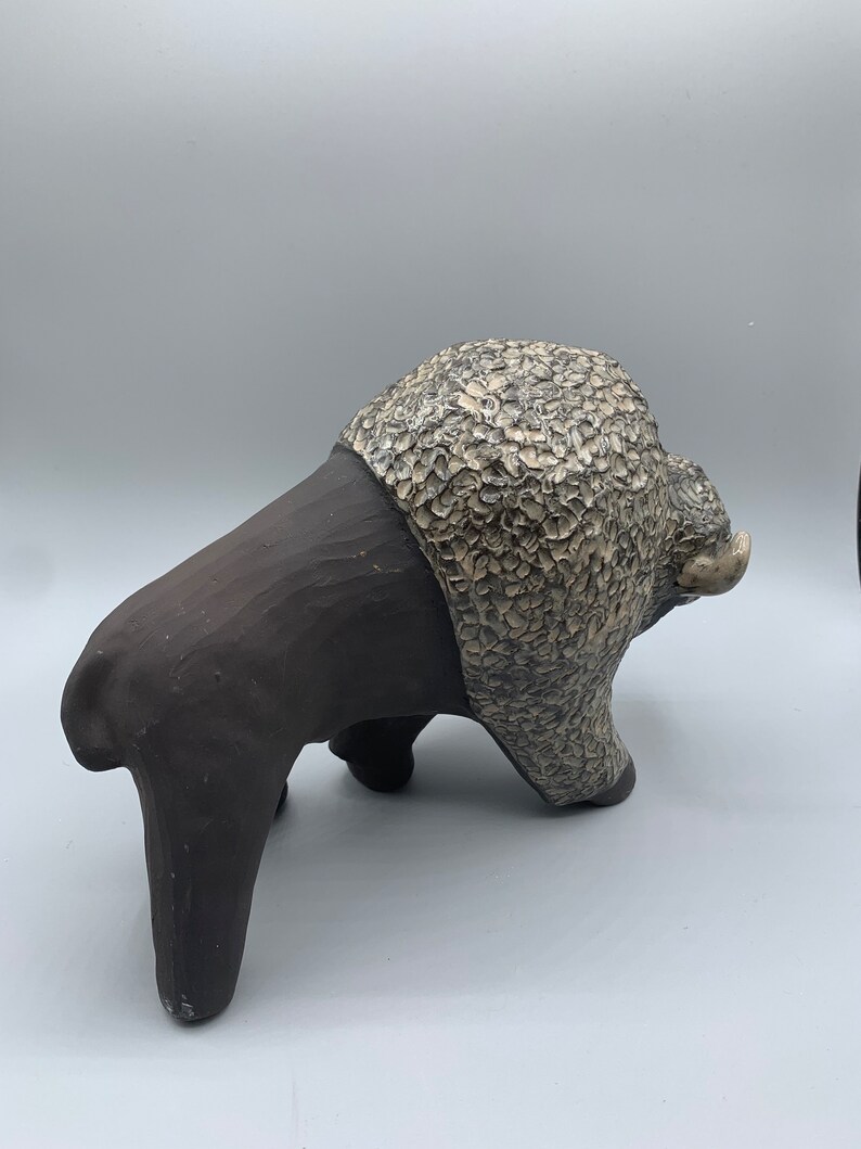 Ceramic Glazed Stoneware Bison by KE Iwar/for Nittsjo Made in Sweden ...