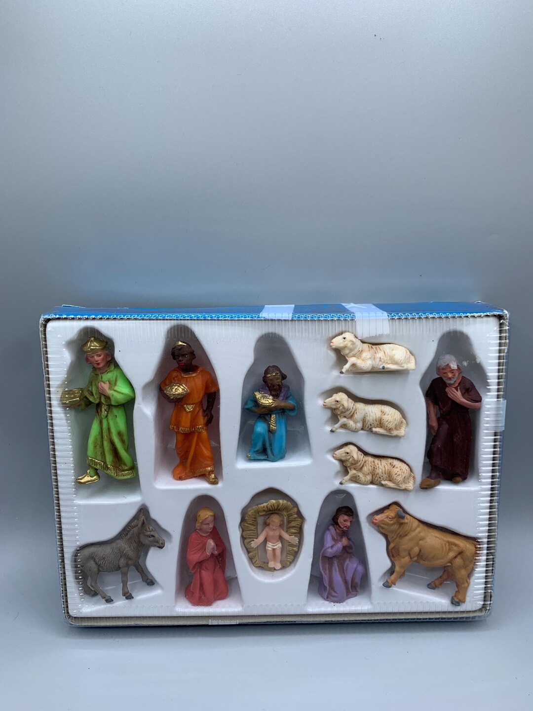 Vintage MAROLIN Nativity Scene With Original Box/ Manger Crib Scene ...