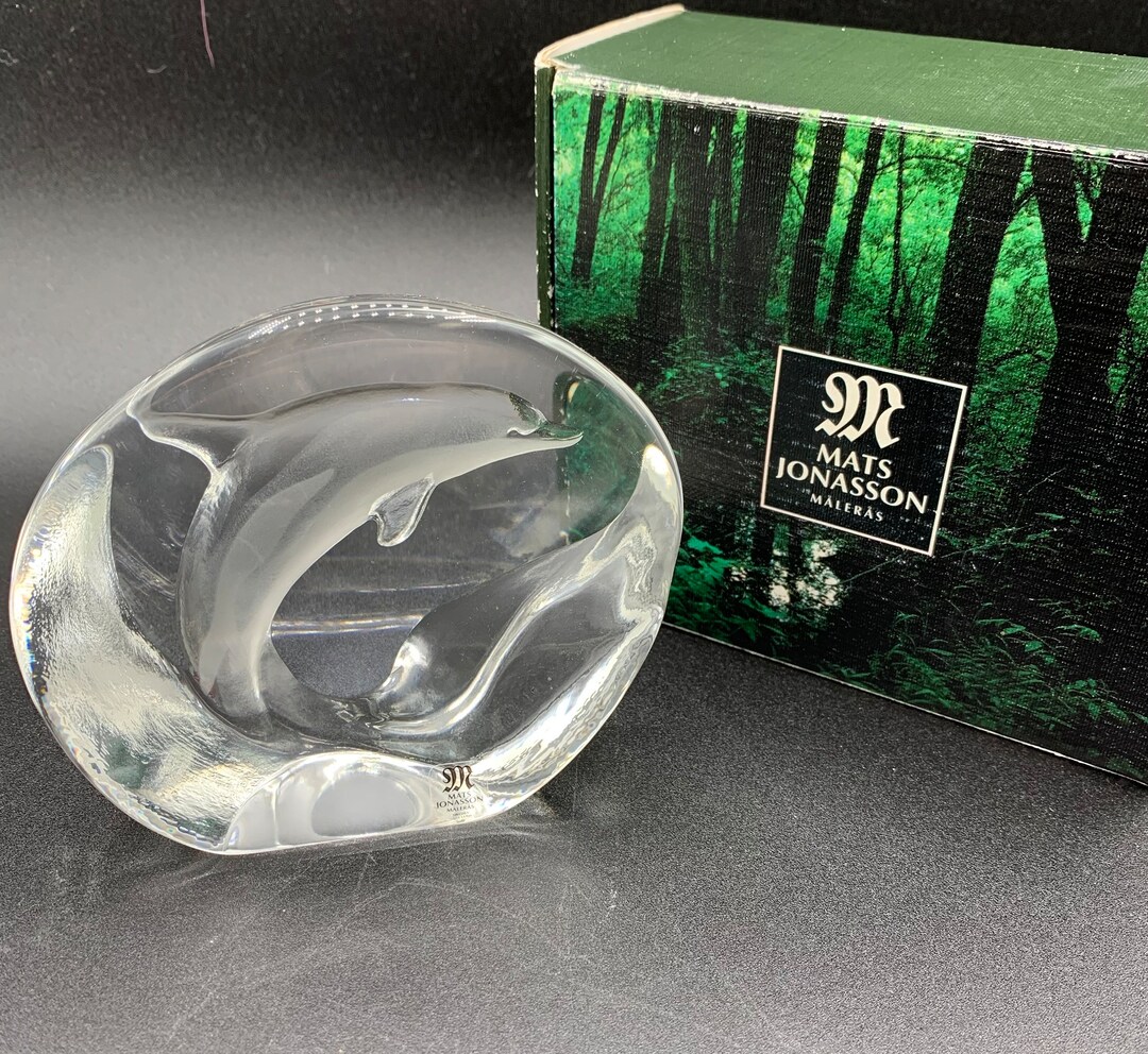 Swedish Crystal Glass Paperweight Mats Jonasson Maleras Målerås Made in ...