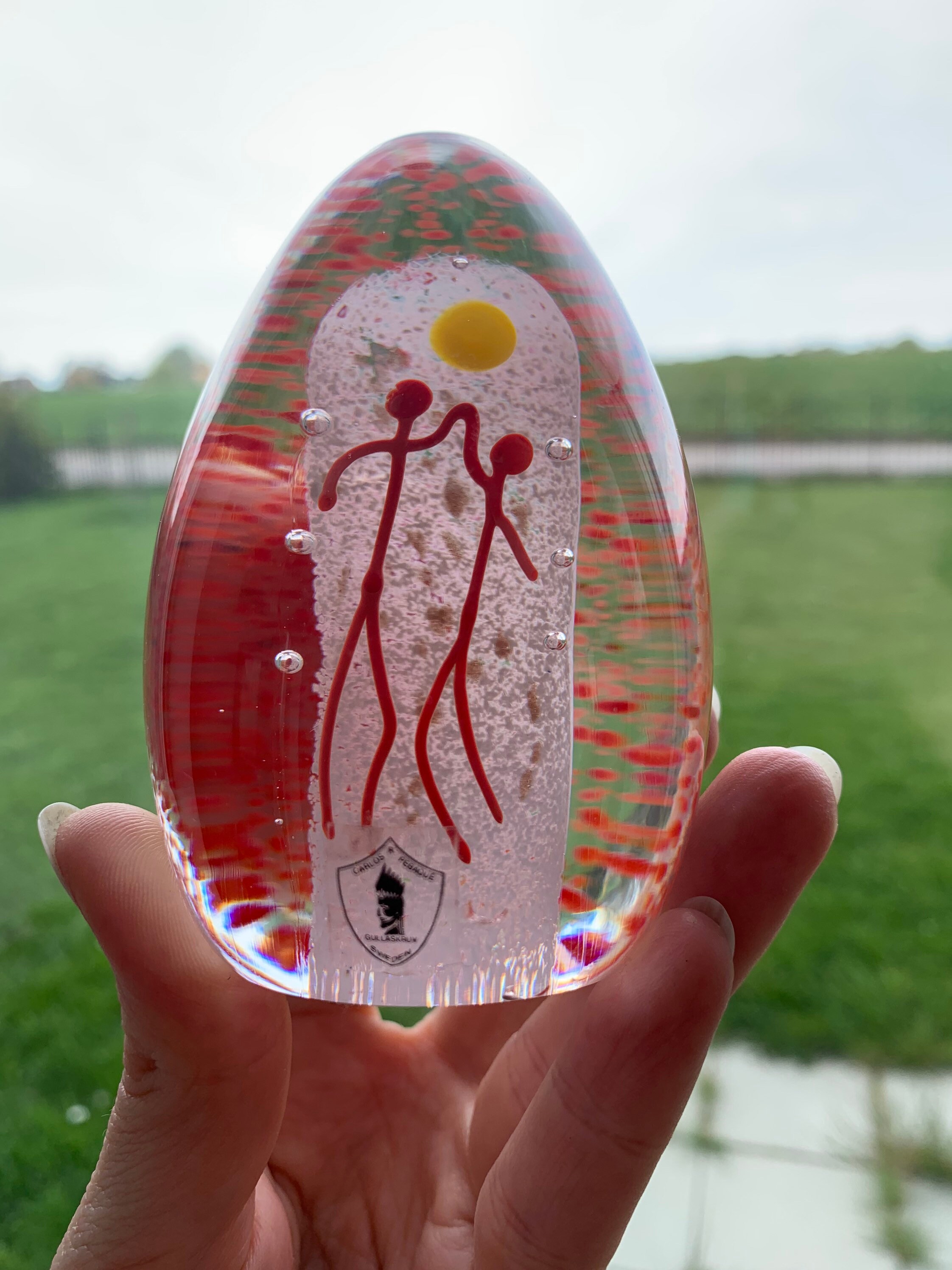 Glass Sculpture Egg People Carlos R Pebaque Gullaskruf/ - Etsy