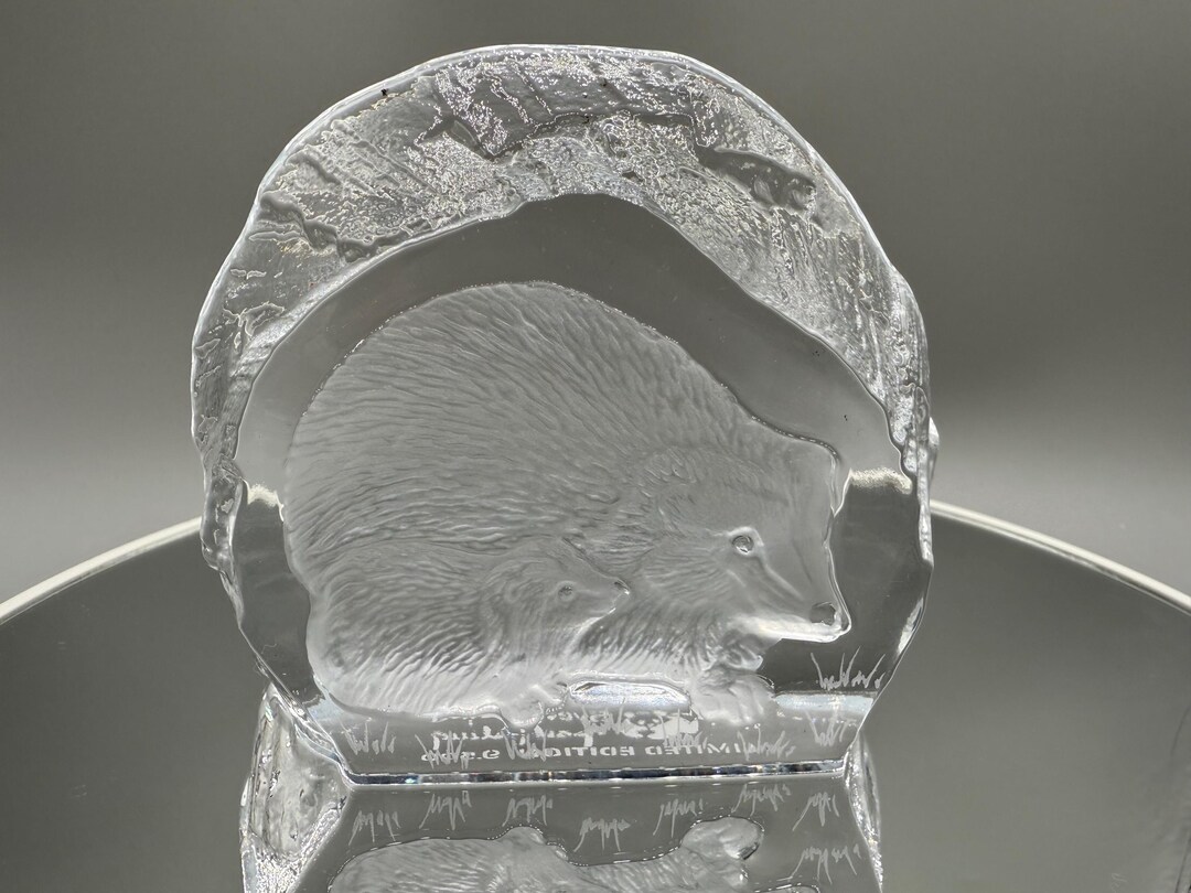 Swedish Crystal Glass WWF Paperweight Hedgehog Made in Sweden Paul ...