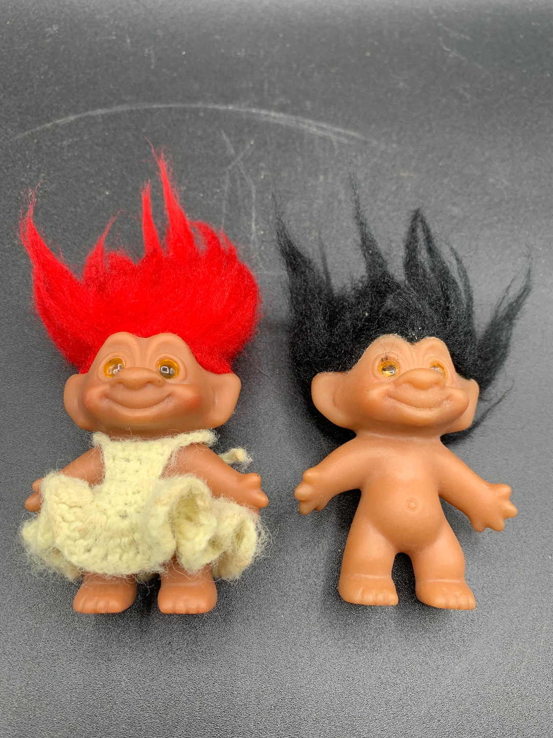 Two Dolls Thomas Dam Troll Collectible Figure Figurine Denmark Vintage ...