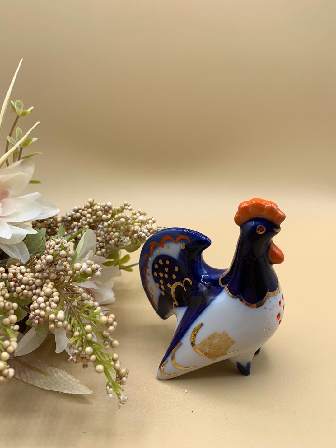 USSR Lomonosov Porcelain Rooster Turkey Salt/pepper Shaker, Imperial ...