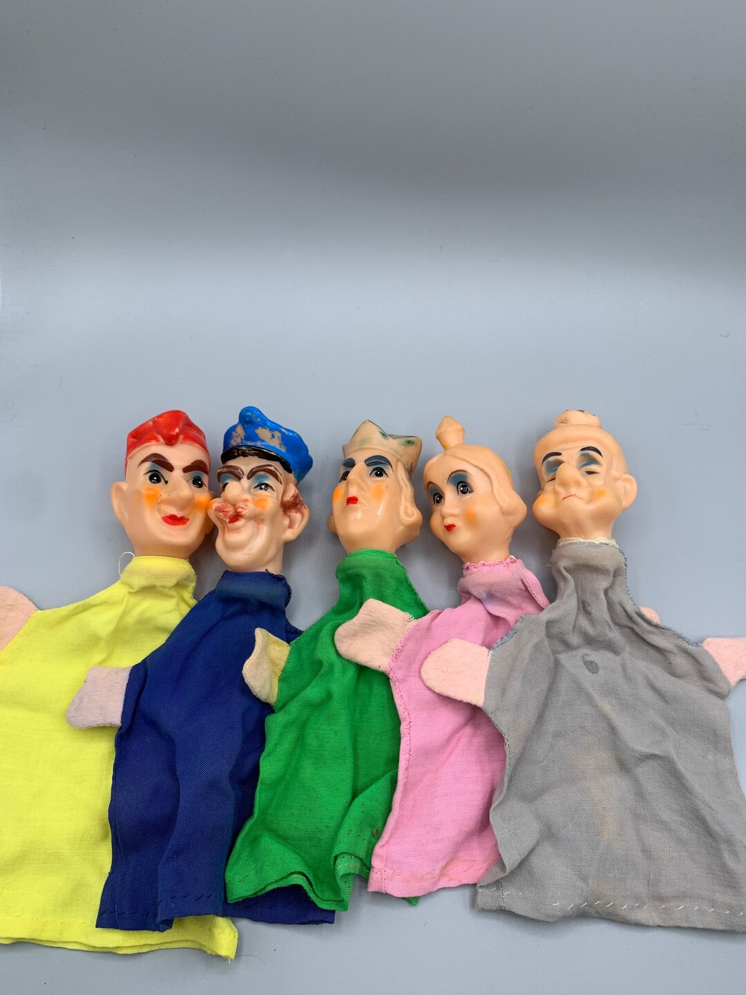 Set of 7 Vintage Hand Puppet Doll, Hand Glove Marionette German Glove ...
