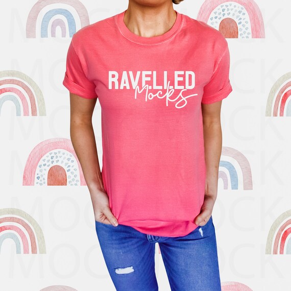 Comfort Colors 1717 Crunchberry Color Model Tshirt Mockup/ - Etsy UK
