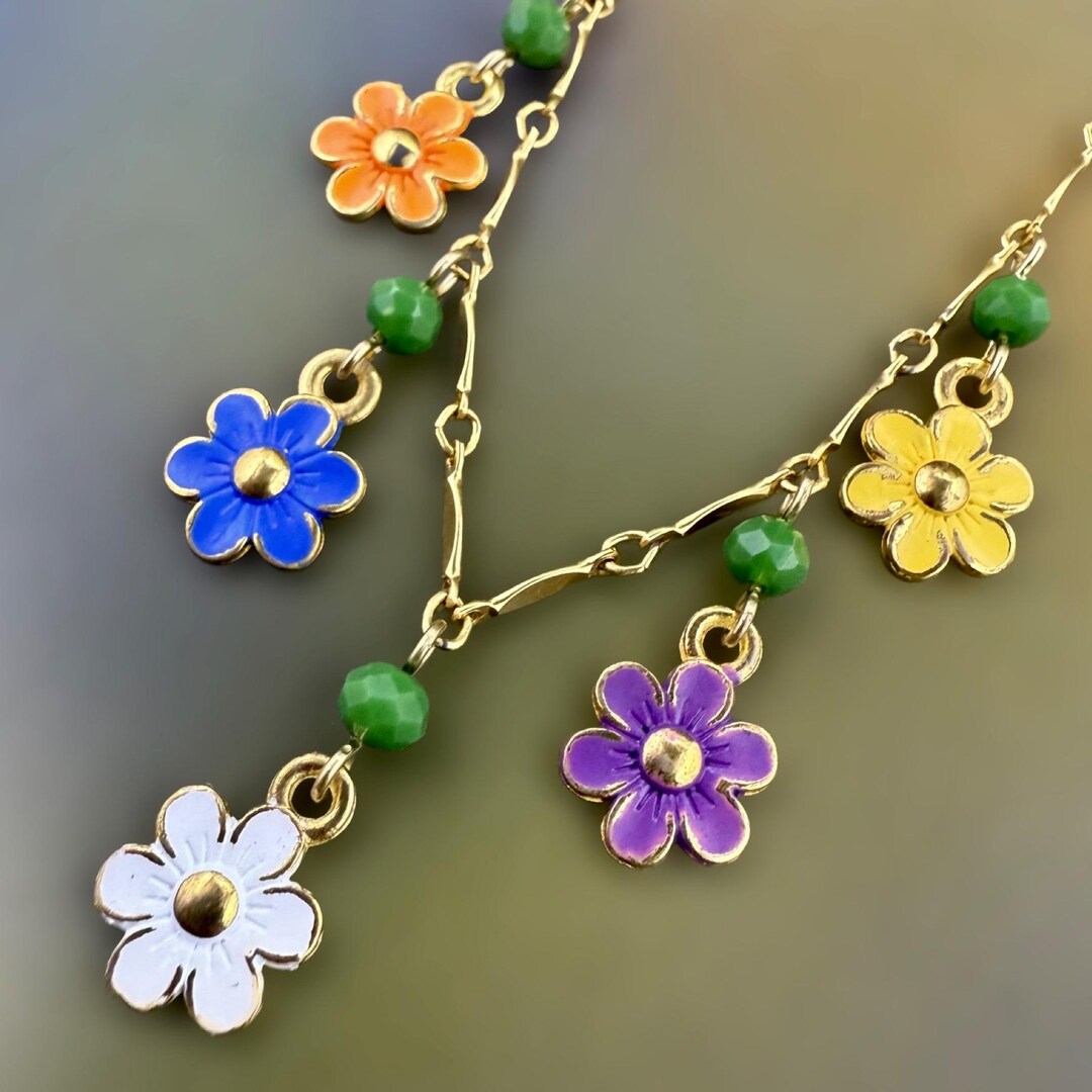 Dainty Gold Promise Garden Necklace | Alzheimer’s Awareness Jewelry ...