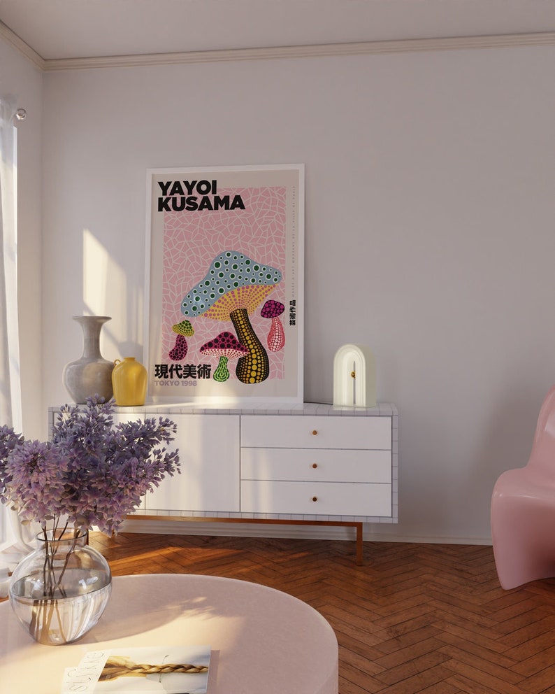 Yayoi Kusama Poster Japanese Pop Art Yayoi Kusama Mushroom - Etsy UK