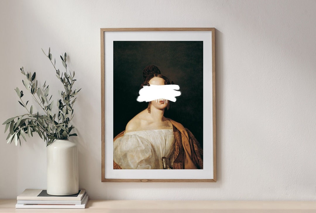 Vintage Altered Art Lady Portrait, Spray Paint Face, Altered Art ...