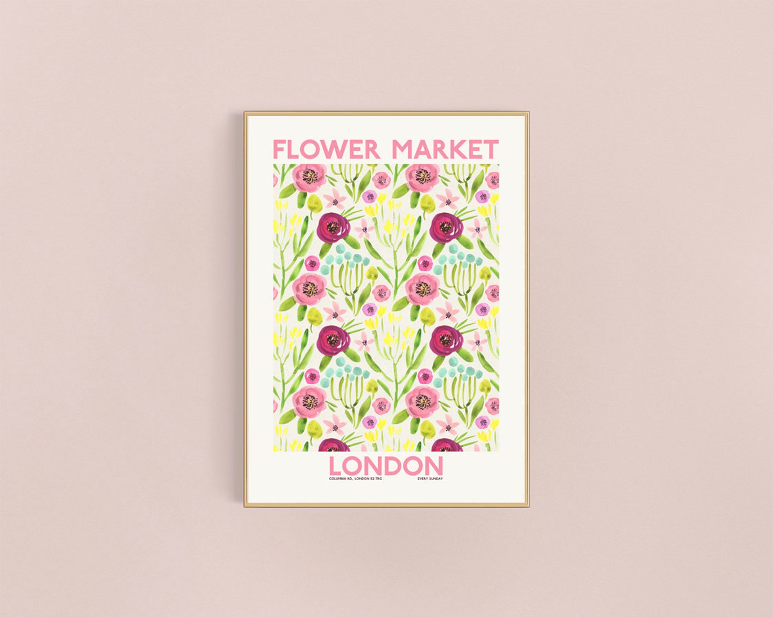London Flower Market Poster Botanical Watercolour Art London - Etsy UK