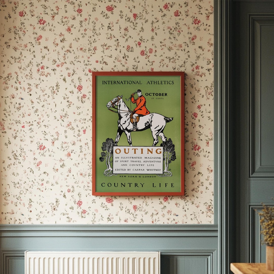 Outing Magazine Cover Print by Edward Penfield, Equestrian Art - Etsy