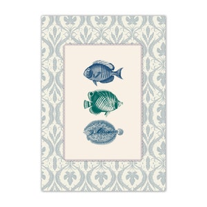 Vintage Style Bathroom Art Print, Fish Illustration, Vintage Pattern ...