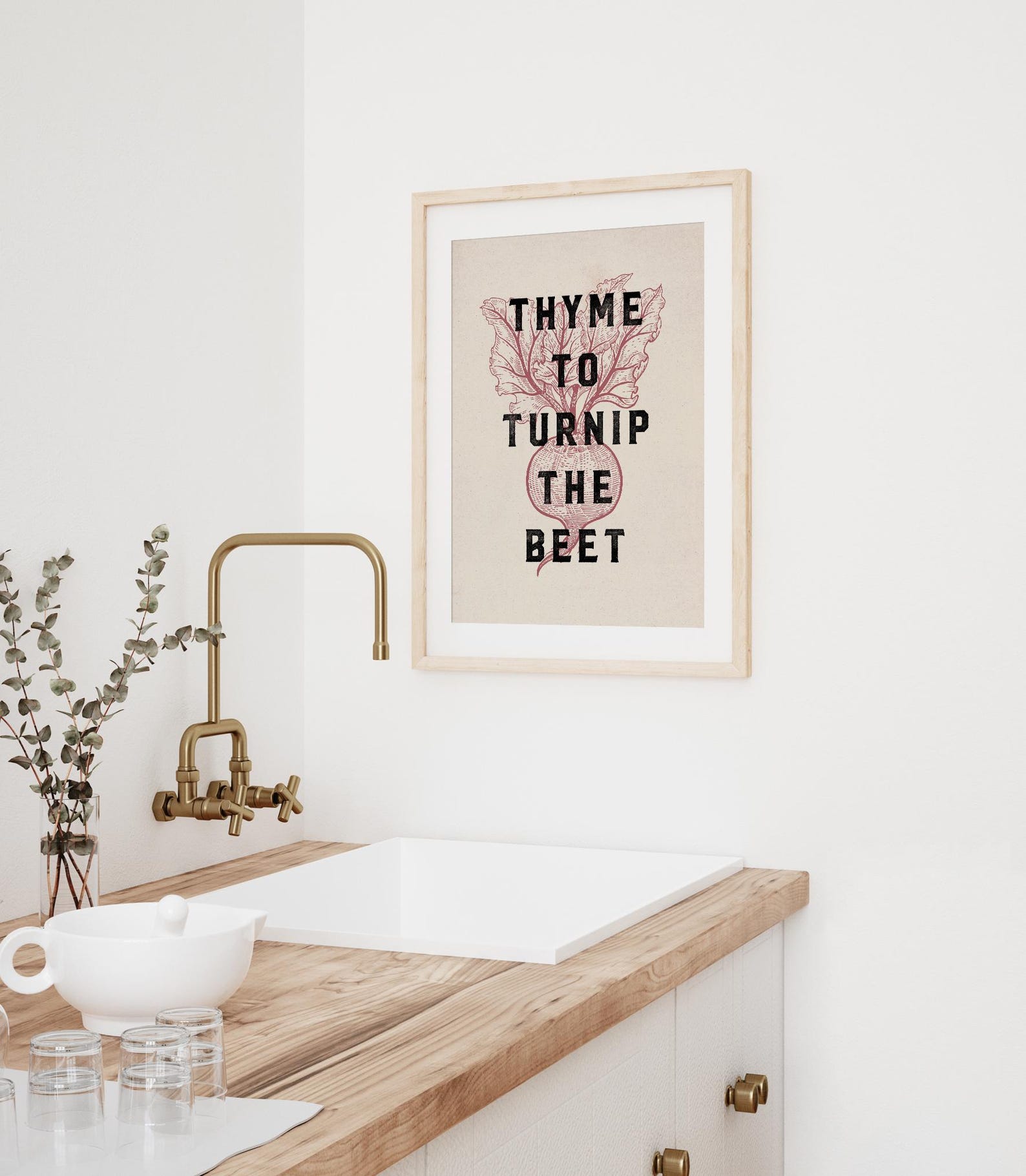 Thyme to Turnip the Beet Art Print, Vintage Kitchen Decor - Etsy