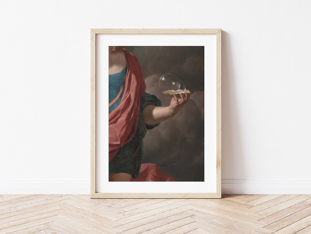 Classical Hand With Shell and Bubble Modern Renaissance Art Print - Etsy