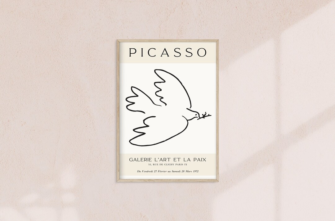 Picasso Bird Line Drawing Gallery Poster Picasso Dove - Etsy