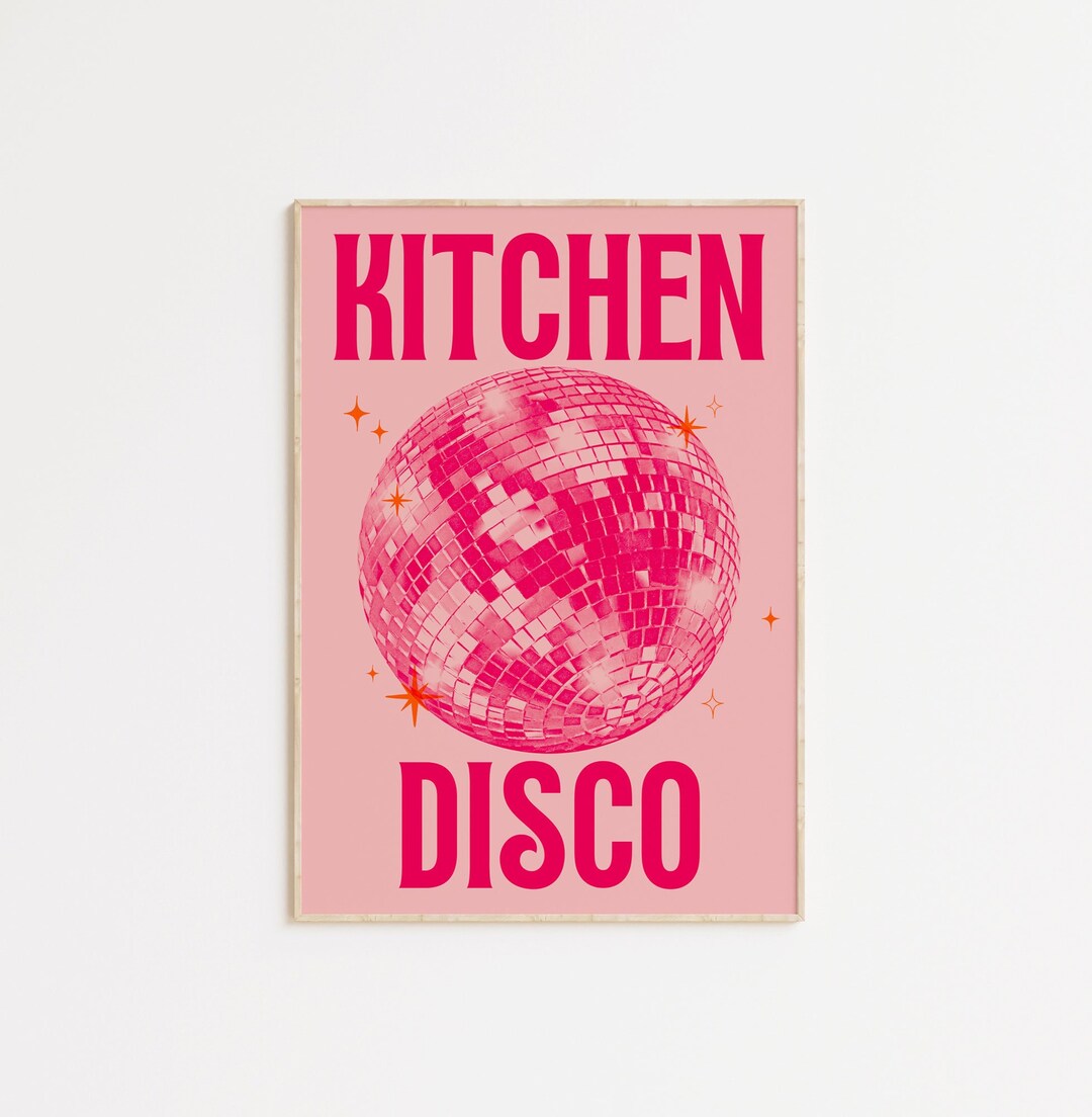 Kitchen Disco Poster, Eclectic Home Decor, Kitchen Poster, Kitchen Art ...