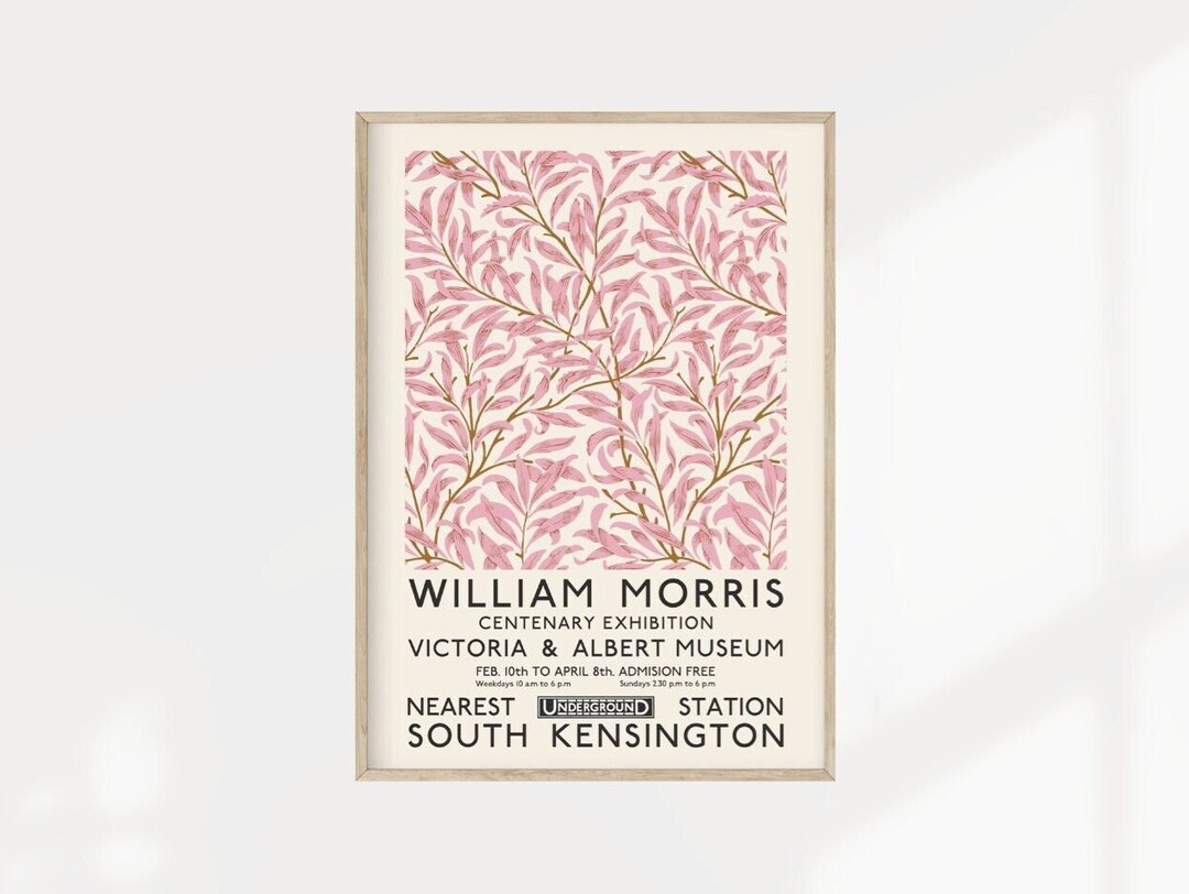 Pink Botanical William Morris Gallery Art Print, William Morris ...