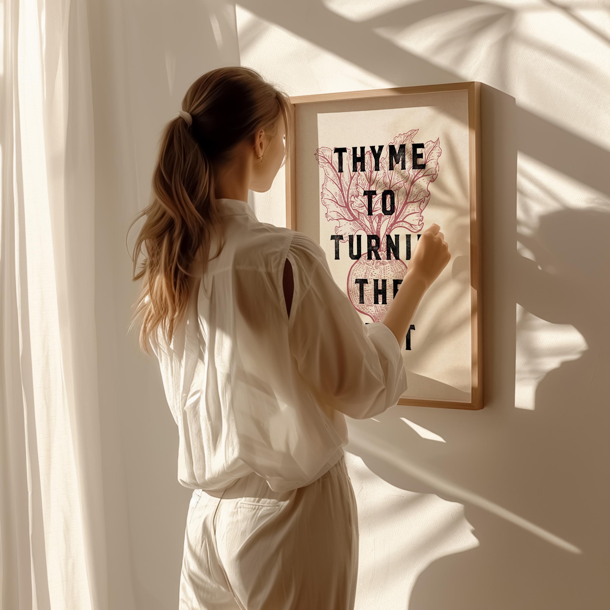 Thyme to Turnip the Beet Art Print, Vintage Kitchen Decor - Etsy