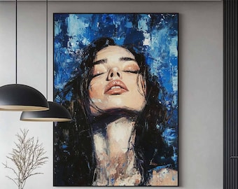 Large Faceless Portrait Painting Abstract Lady Painting Woman Face ...