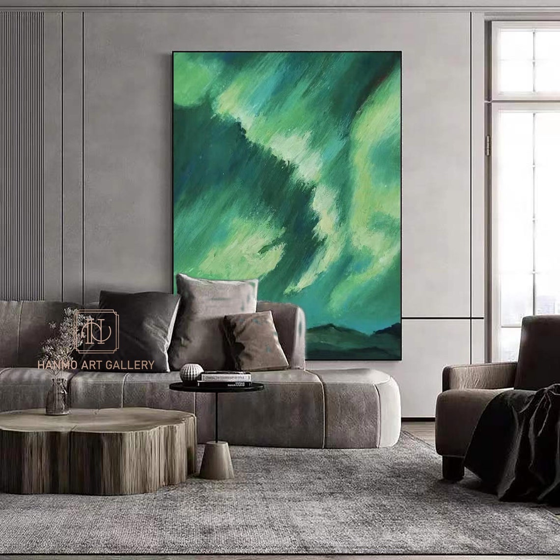 Green Abstract Art Canvas Green Painting Green Wall Art Green Abstract ...