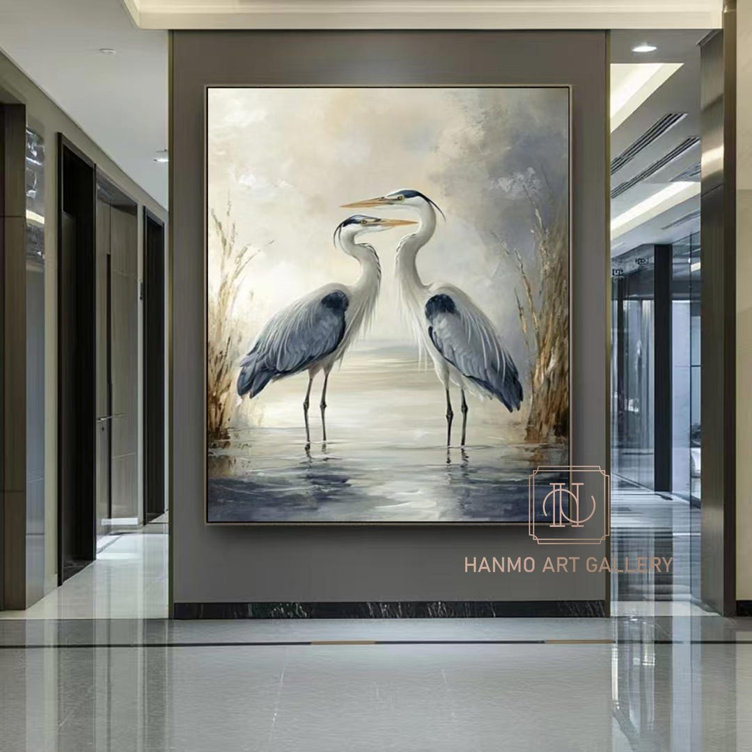 Birds Wall Art Neutral Wall Decor a Flock of Bird Wall Painting on ...