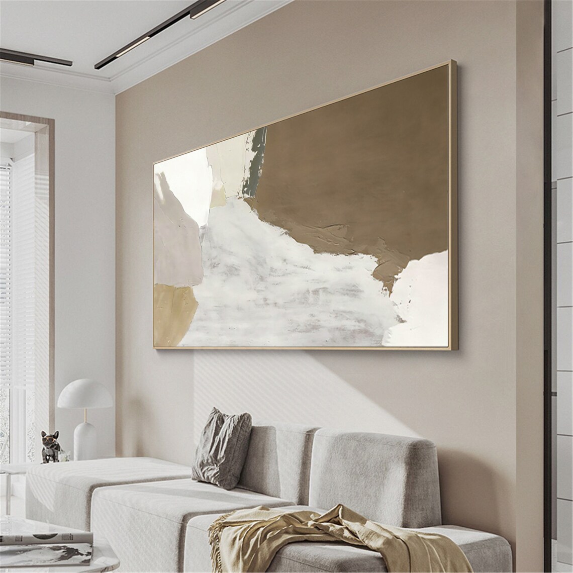 Large Abstract Painting Brown Abstract Painting Beige Abstract - Etsy