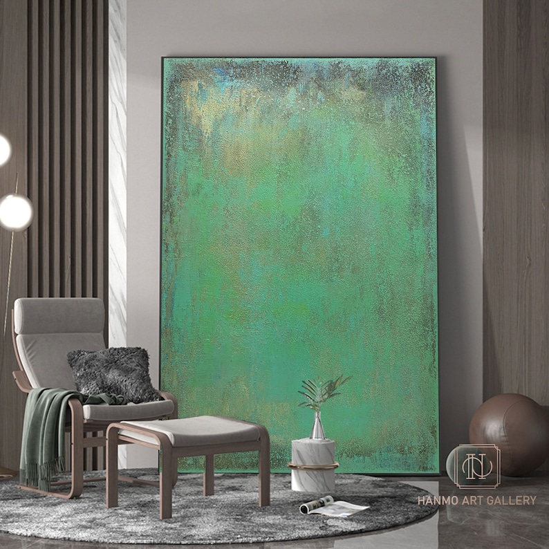 Large Green Abstract Painting Green Abstract Painting Canvas - Etsy